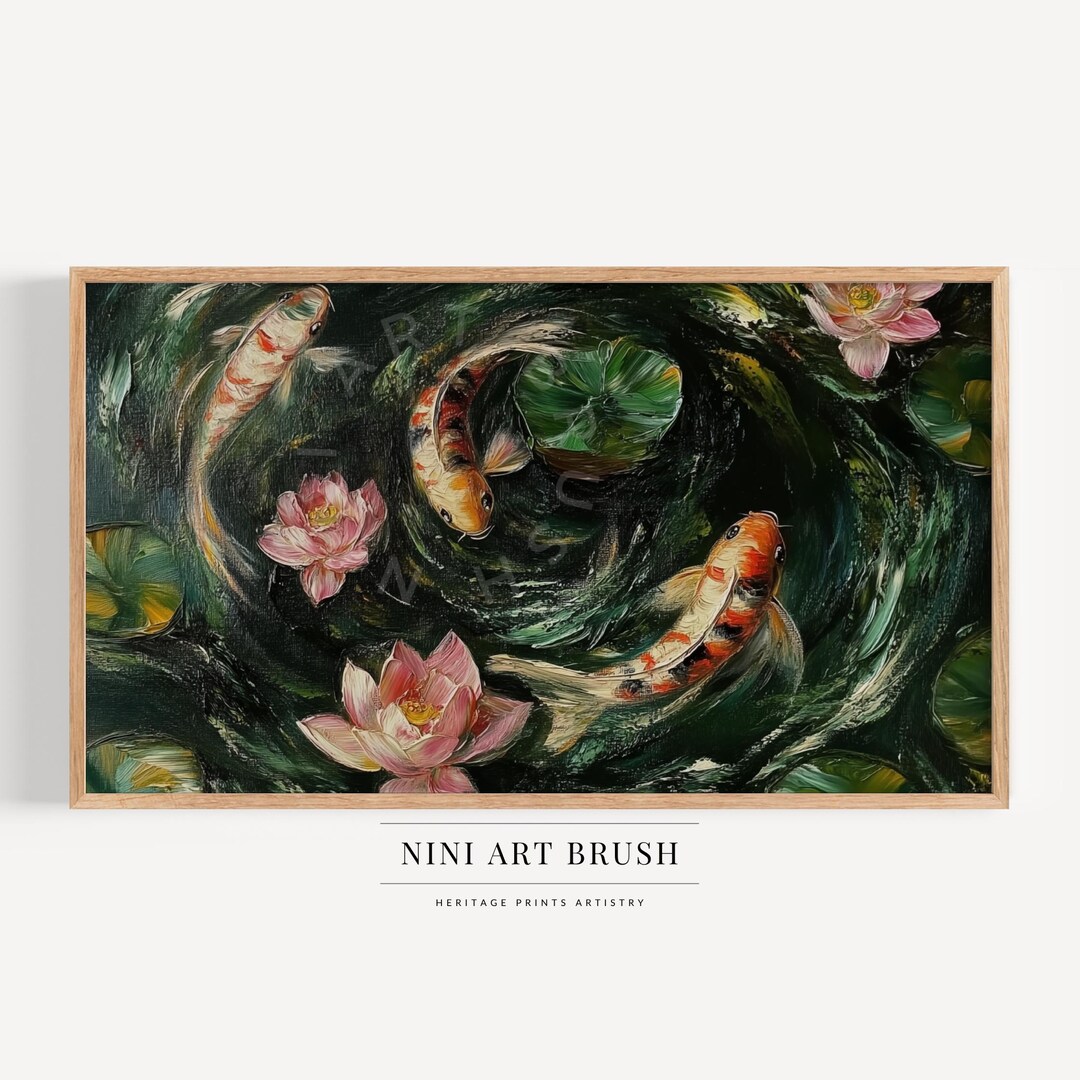 Koi Fish Frame TV Art Spring Frame TV Art Floral Samsung Frame TV Art ...
