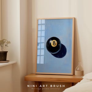 Retro 8 Ball Print Vintage 8 Ball Wall Art Bar Cart Decor Bar Cart Art ...