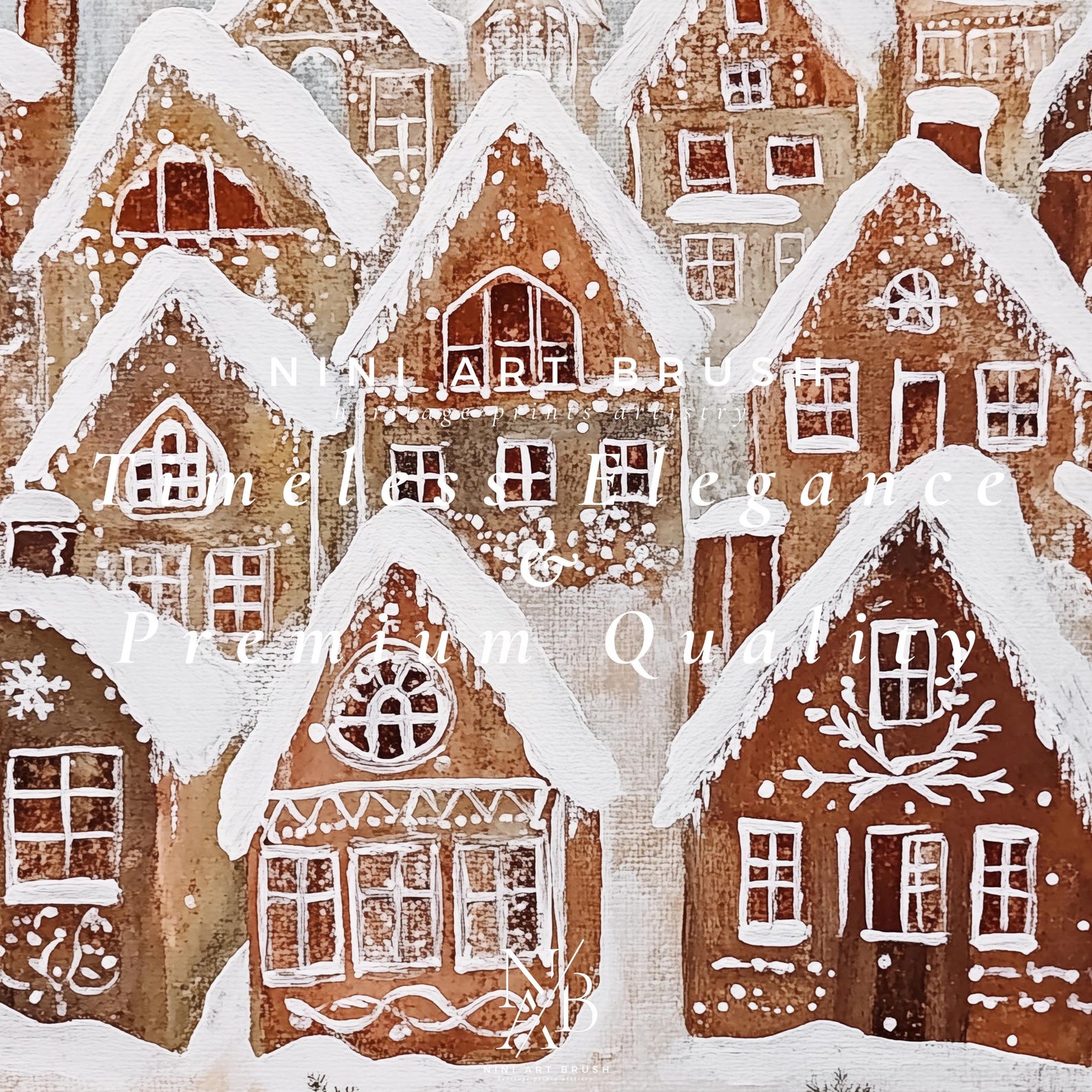 Gingerbread House Print Vintage Christmas Wall Art Christmas Decor ...