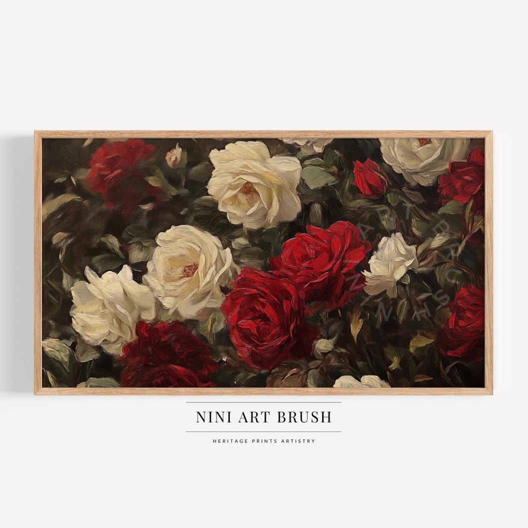 Rose Frame TV Art Vintage Valentines Frame TV Art Spring Samsung Frame ...