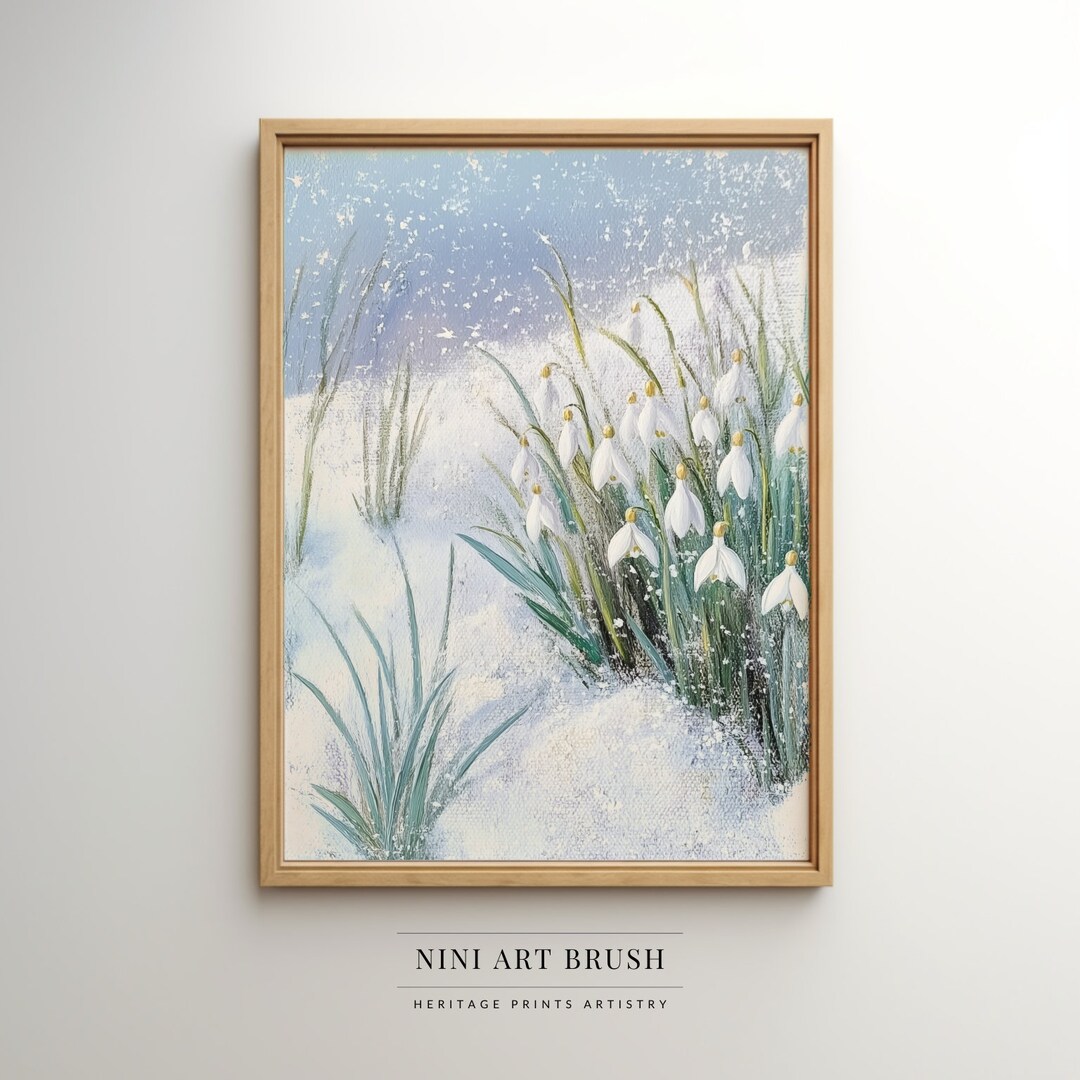 Snowdrop Printable Wall Art Winter Wall Art Winter Decor Christmas Wall ...