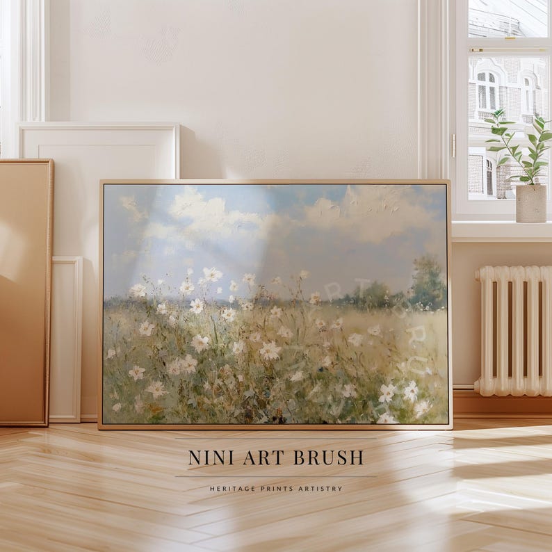 Wildflower Print Neutral Wall Art Floral Wall Art Wildflower Field ...
