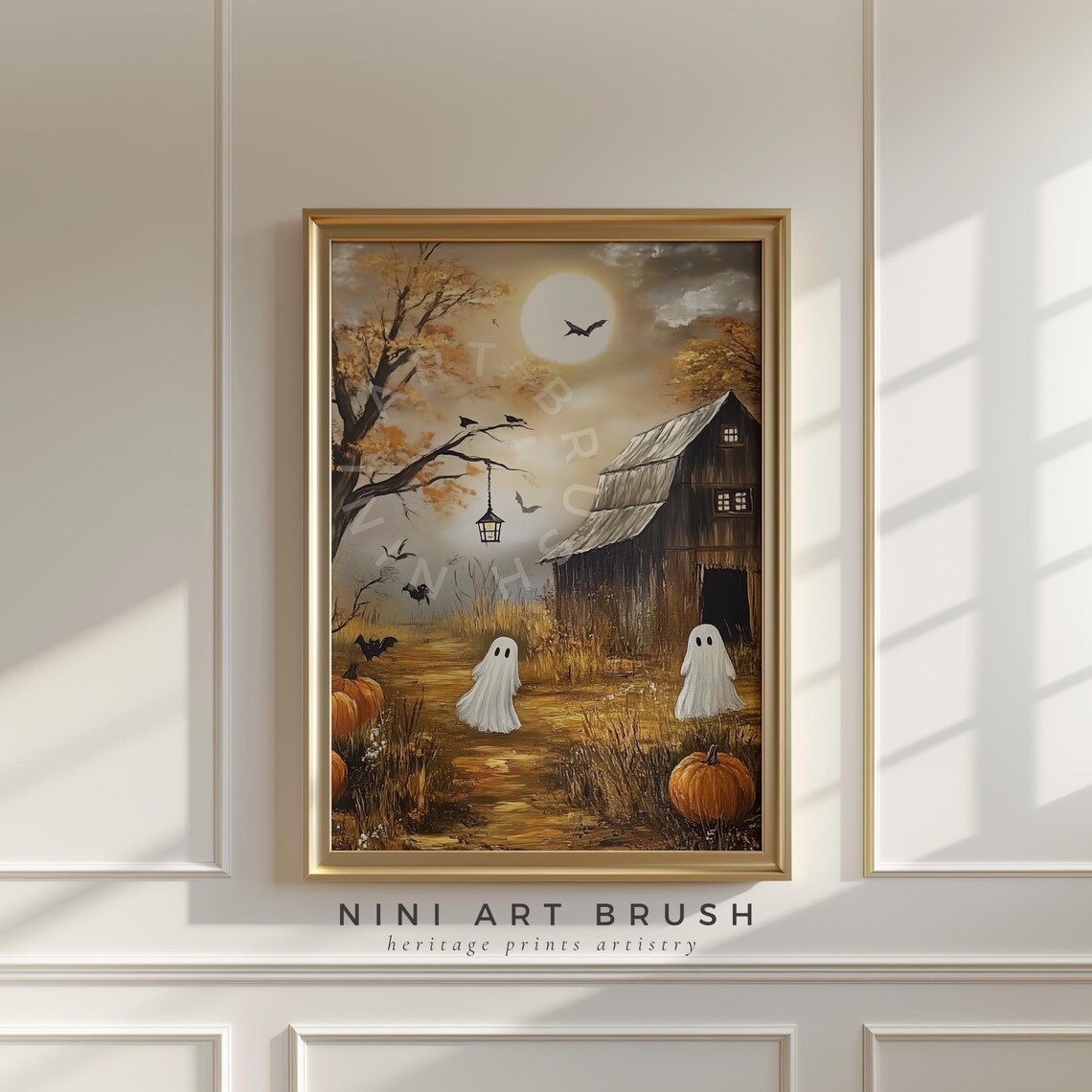Vintage Cute Ghost Print Halloween Wall Art Spooky Season Printable ...