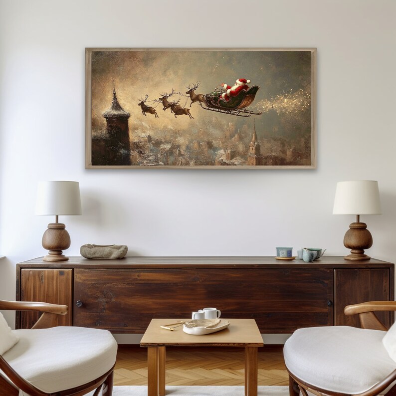 Vintage Christmas Frame TV Art Santa Frame TV Art Winter Samsung Frame ...