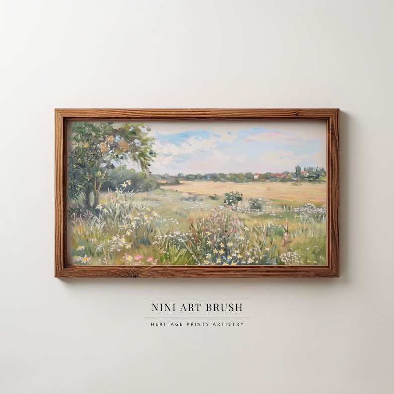 Wildflower Field Art Summer Wall Art Wildflower Wall Art Neutral Wall ...