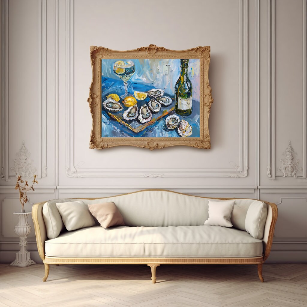 Oyster Print Oyster Painting Coastal Wall Art Modern Wall Art Food Oil ...
