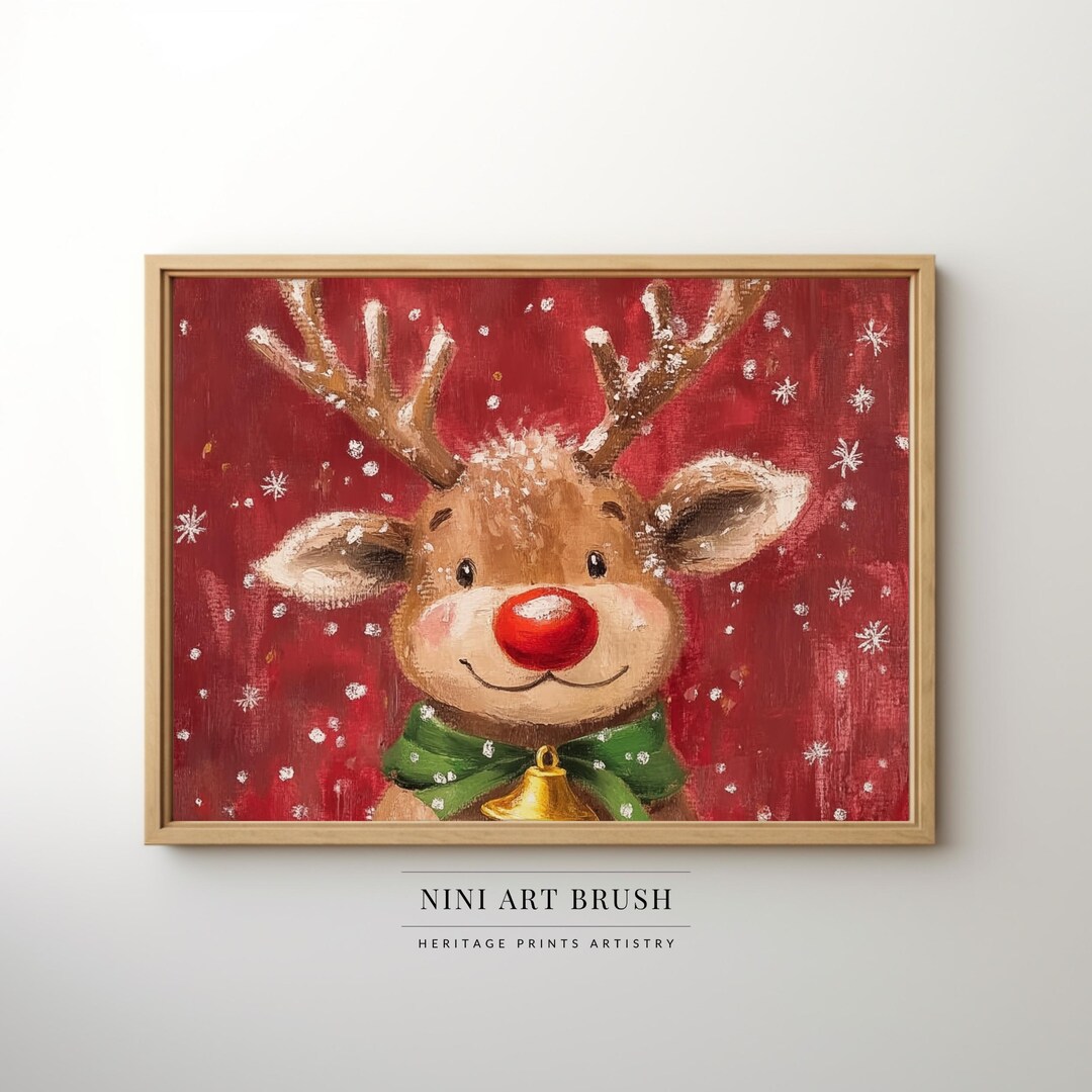 Rudolph Print Reindeer Print Nursery Decor Christmas Wall Art Christmas ...