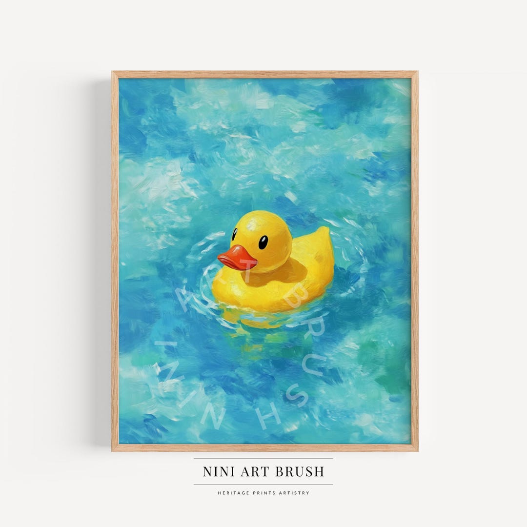 Retro Rubber Duck Print Rubber Ducky Art Printable Wall Art Yellow ...