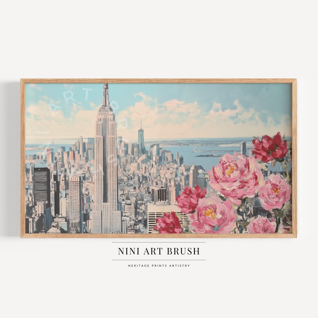 Vintage Nyc Skyline Samsung Frame TV Art New York Frame TV Art Spring ...