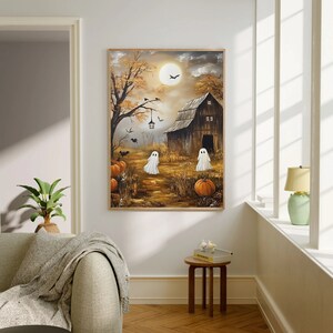 Vintage Cute Ghost Print Halloween Wall Art Spooky Season Printable ...