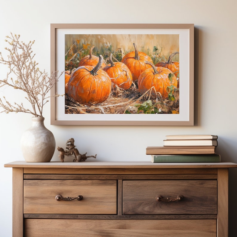 Vintage Pumpkin Wall Art Fall Wall Art Fall Decor Autumn Wall Art ...