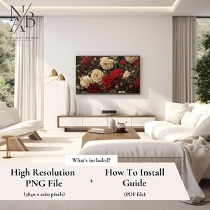 Rose Frame TV Art Vintage Valentines Frame TV Art Spring Samsung Frame ...