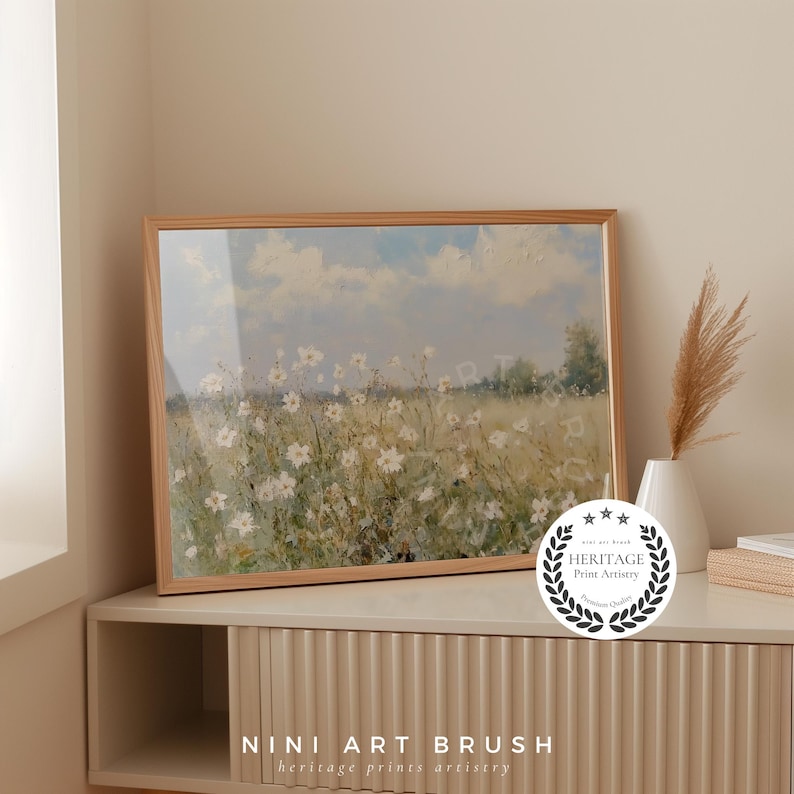 Wildflower Print Neutral Wall Art Floral Wall Art Wildflower Field ...