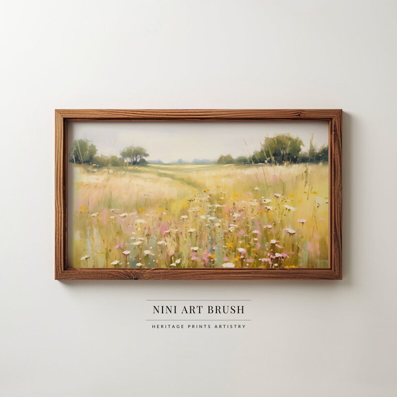 Wildflower Wall Art Vintage Wildflower Field Wall Art Printable Wall ...