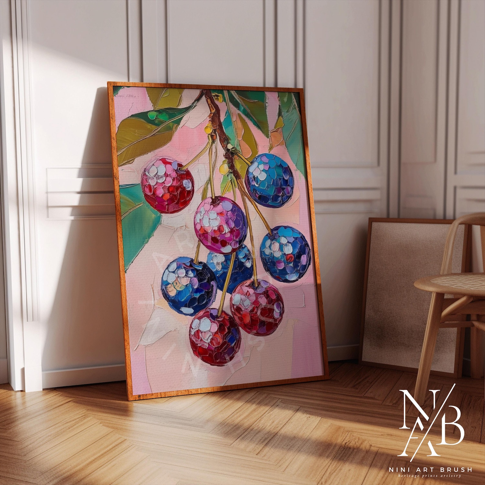 Retro Disco Cherry Print Disco Fruit Printable Wall Art Vintage Cherry ...