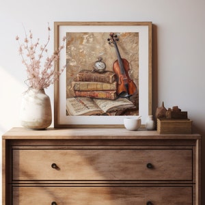 Light Academia Art Print Desk Decor Aesthetic Printable Wall Art Oil ...
