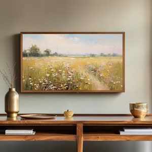 Wildflower Field Samsung Frame TV Art Summer Floral TV Art Country Oil ...