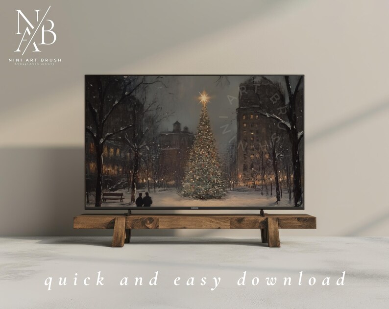 New York City Samsung Frame TV Art Vintage Christmas Frame TV Art ...