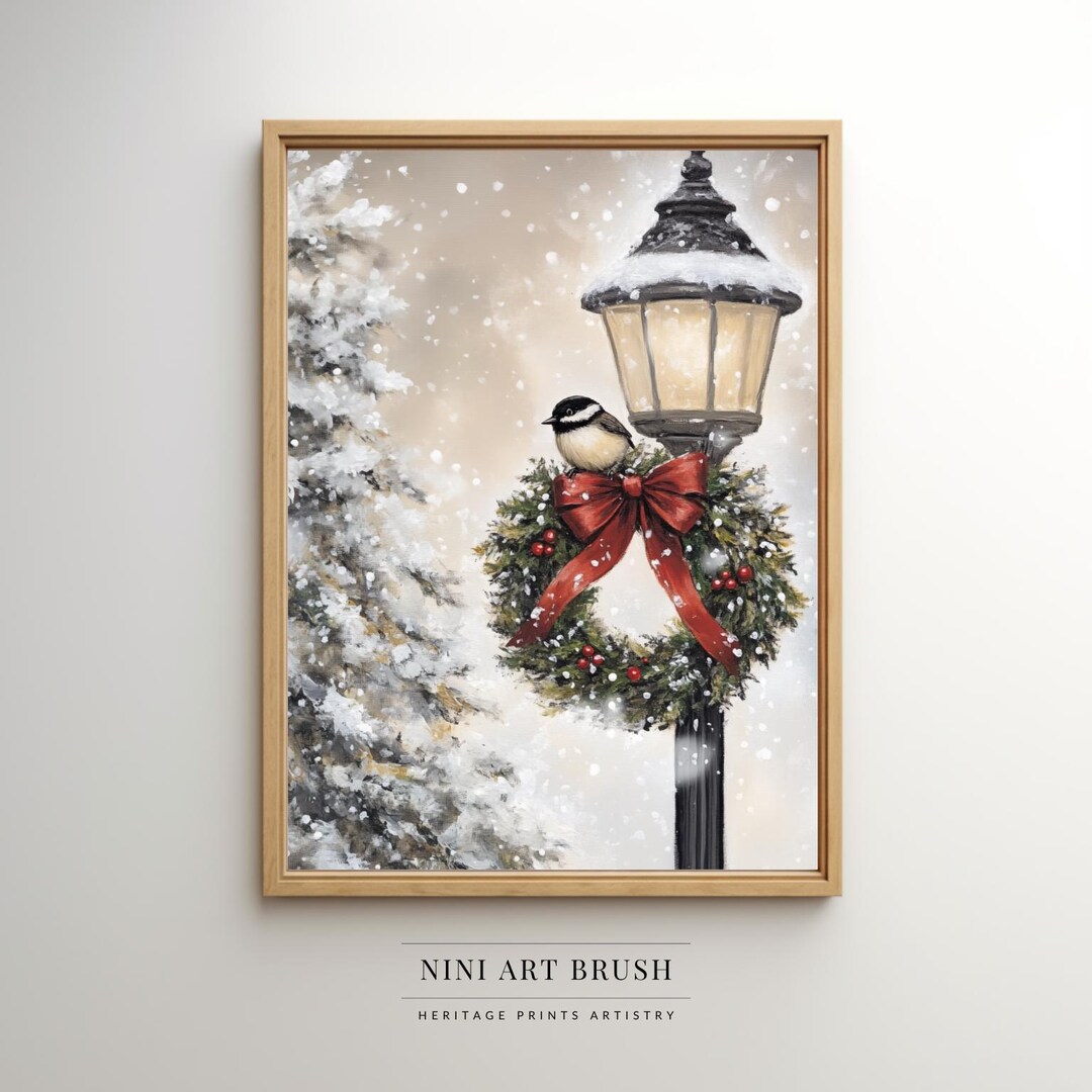 Chickadee Printable Art Bird Painting Winter Wall Art Winter Decor ...