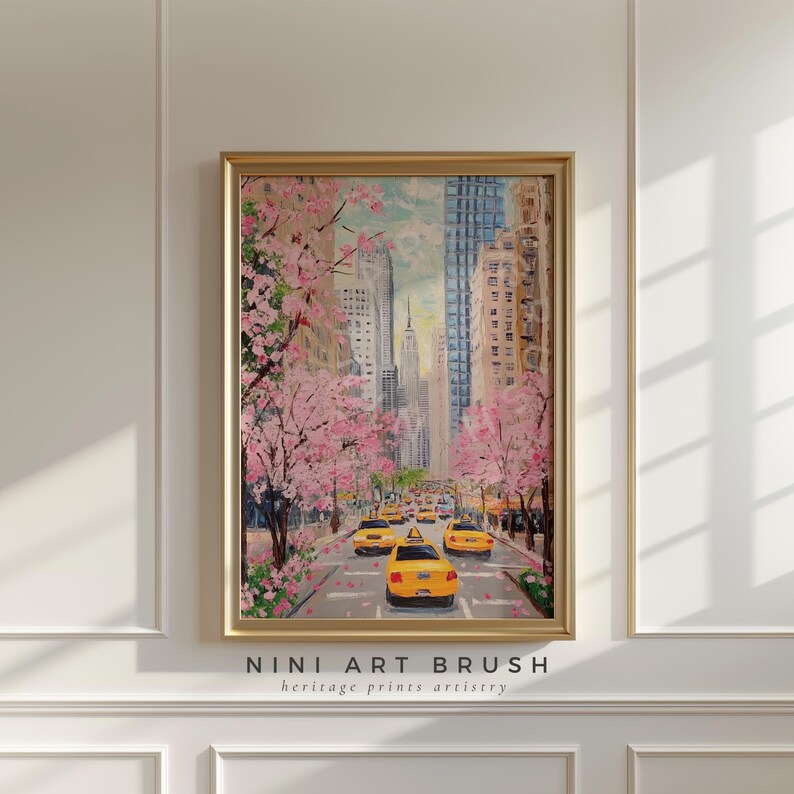 New York City Print Spring Wall Art DC Cherry Blossom Wall Art ...