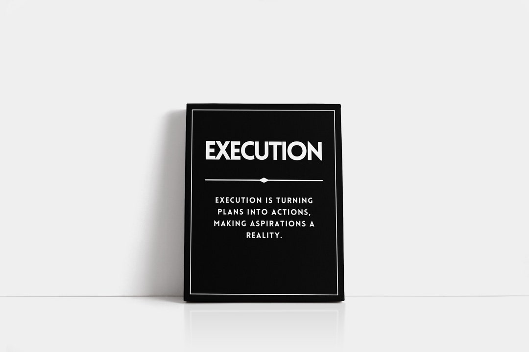 Execution Motivational Manifestations Motivation Canvas Print Saying ...