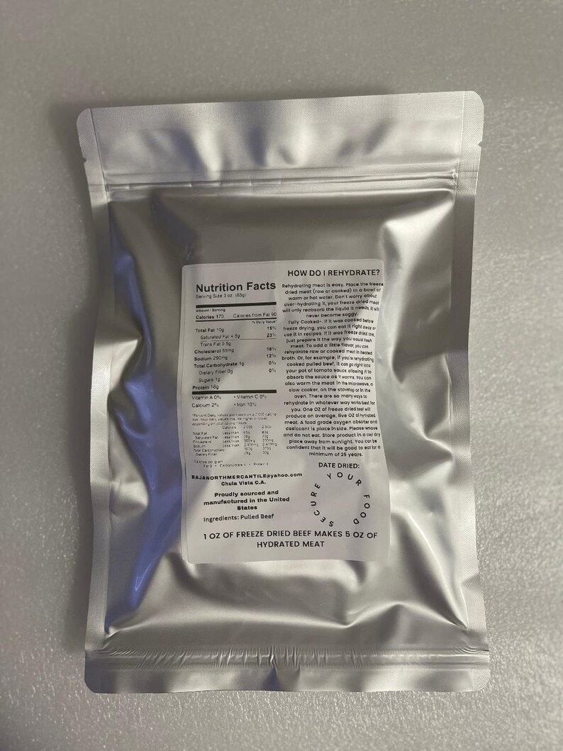 Freeze-dried new York Steak Cooked Beef 25 Year Shelf Life. for Hunters ...