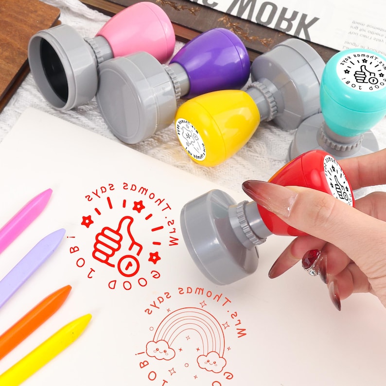 CHECKED BY TEACHER Stamp, Teacher Gifts, Teacher Comment Stamp, Good ...