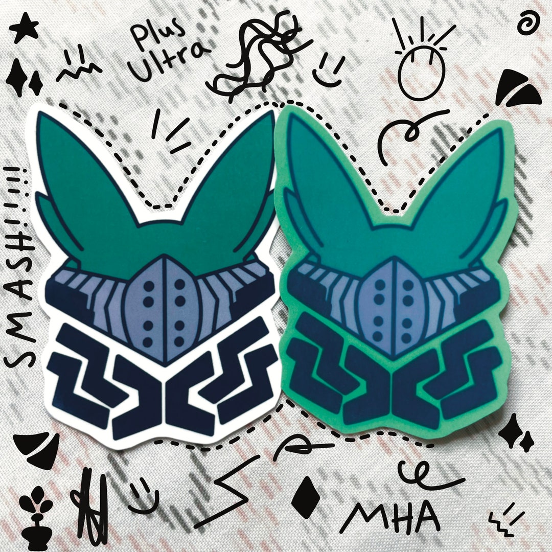 Izuku Midoriya Stickers //MHA// //green and White Outline// Not ...