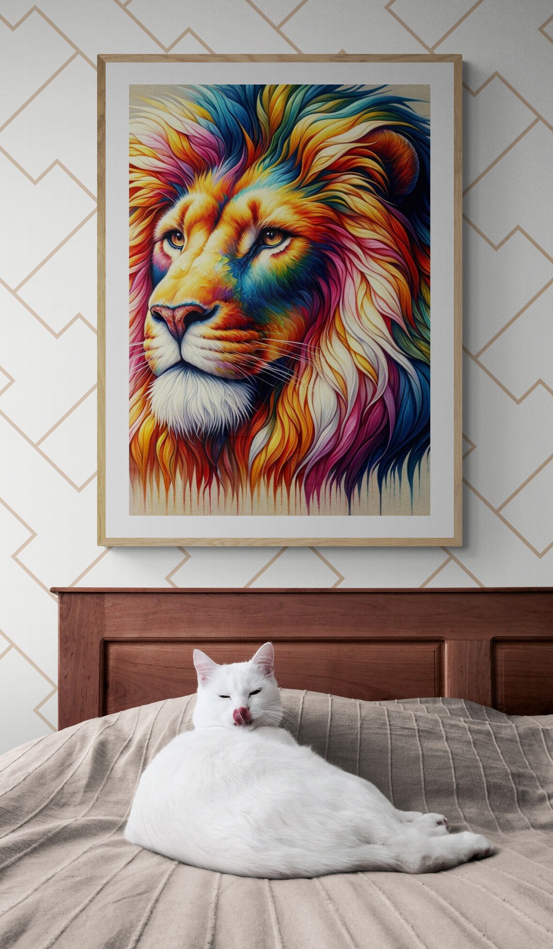 Colorful Lion Art Print, Modern Safari Decor (JPEG, PNG, SVG) - Etsy
