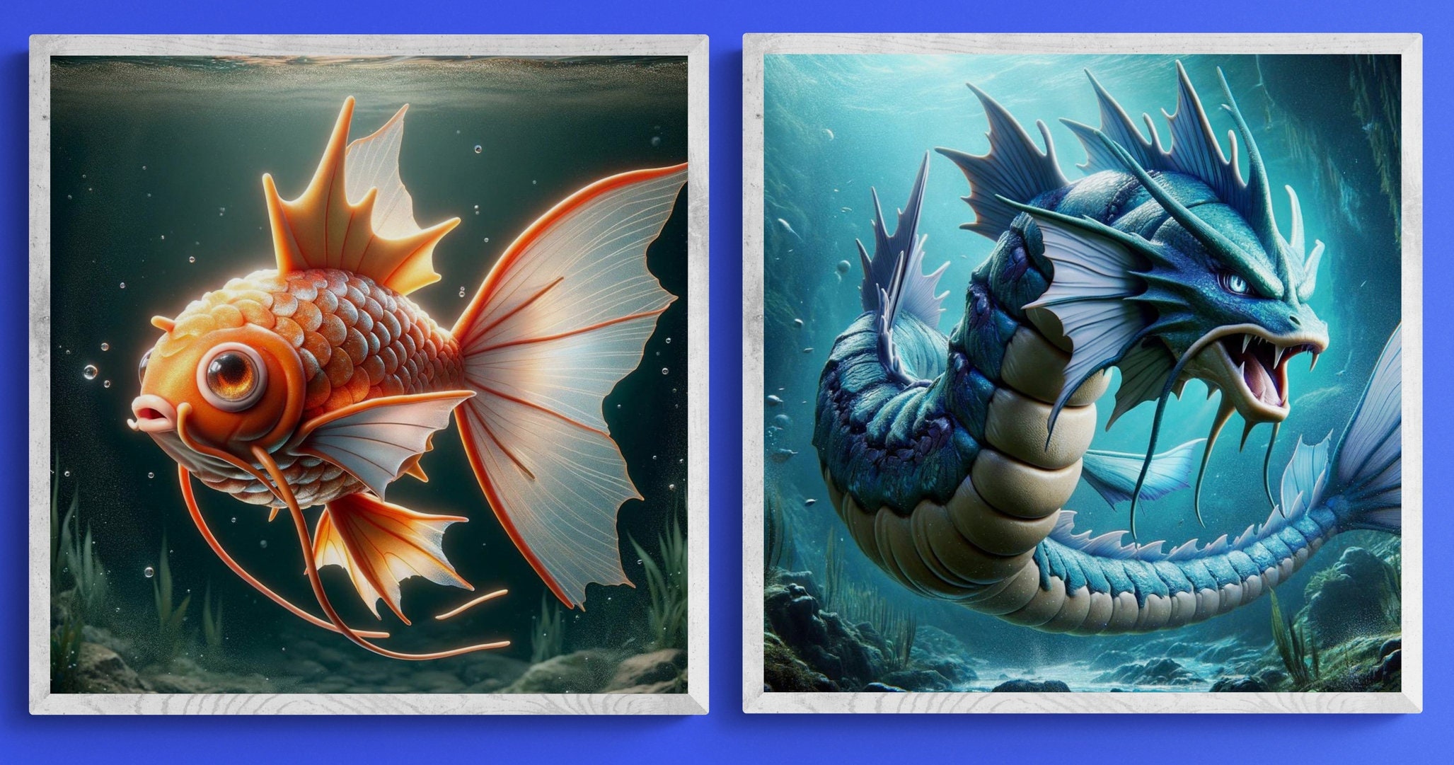 Realistic Pokemon Print Bundle 2 JPG, Magikarp and Gyarados, Kidsroom ...