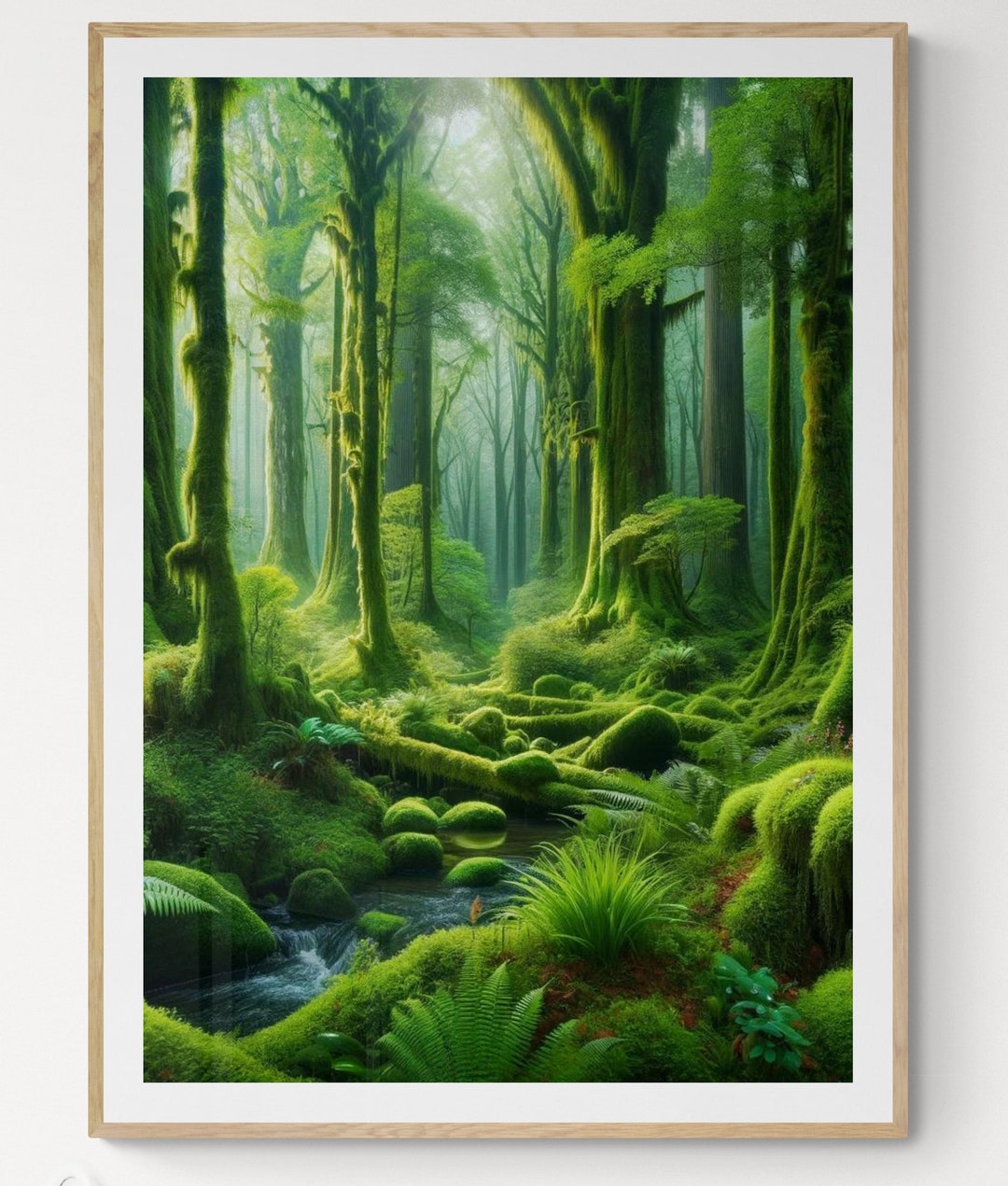 Serene Lush Green Forest Print, Nature-inspired Wall Art, Peaceful ...