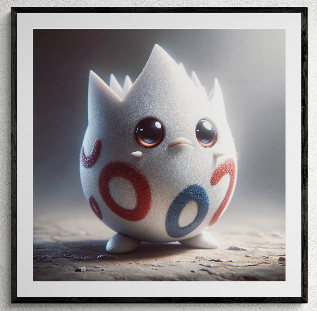 Realistic Togepi Illustration - Pokemon Inspired Digital Art Print for ...
