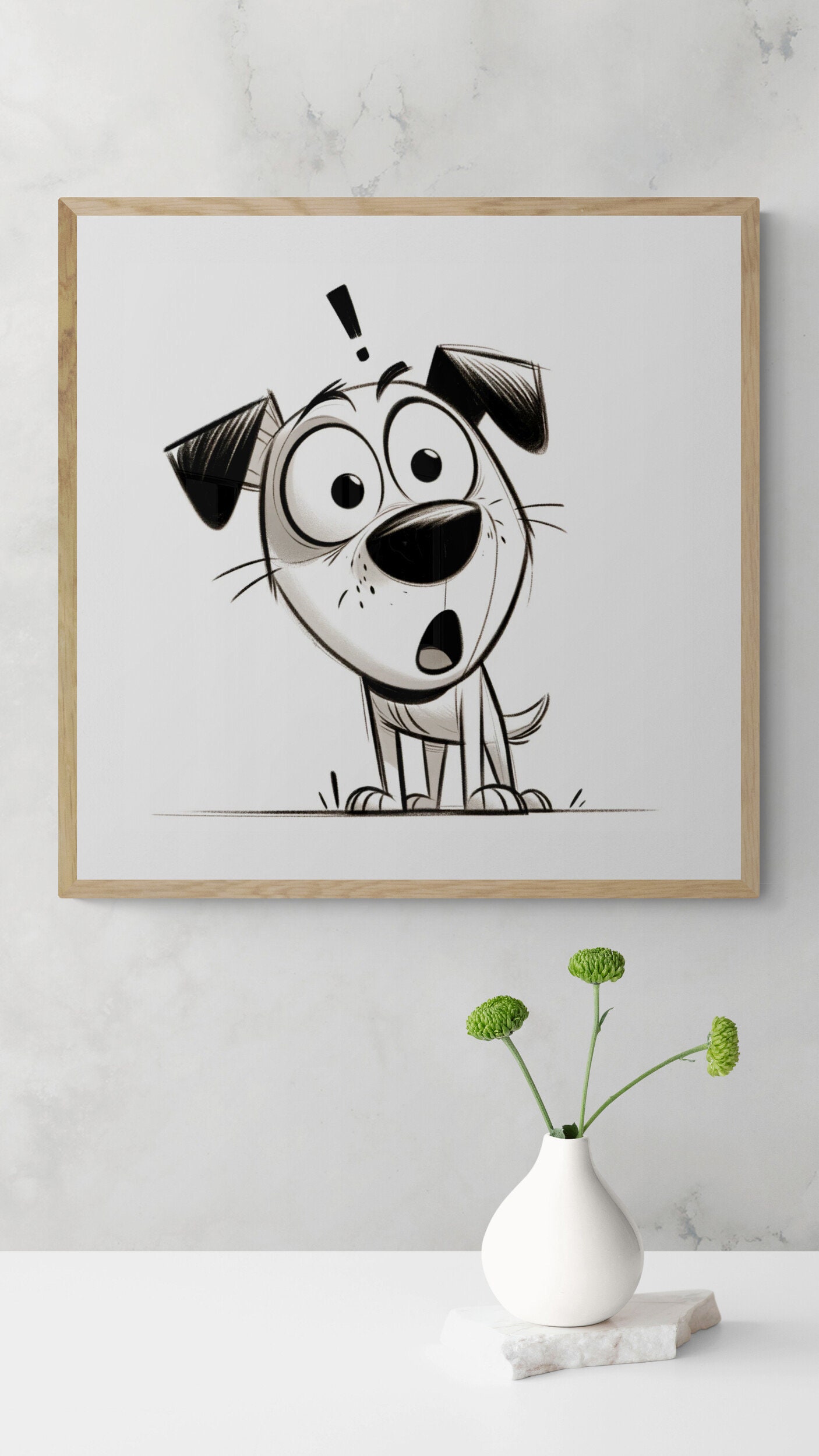 Playful Funny Dog Sketches, Set of Prints Wall Art, Amusing Canine ...