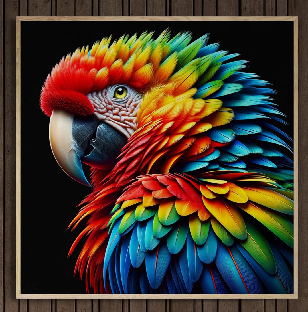 Red Ara Macaw Parrot Art Print - Majestic Wall Art for Living Room ...