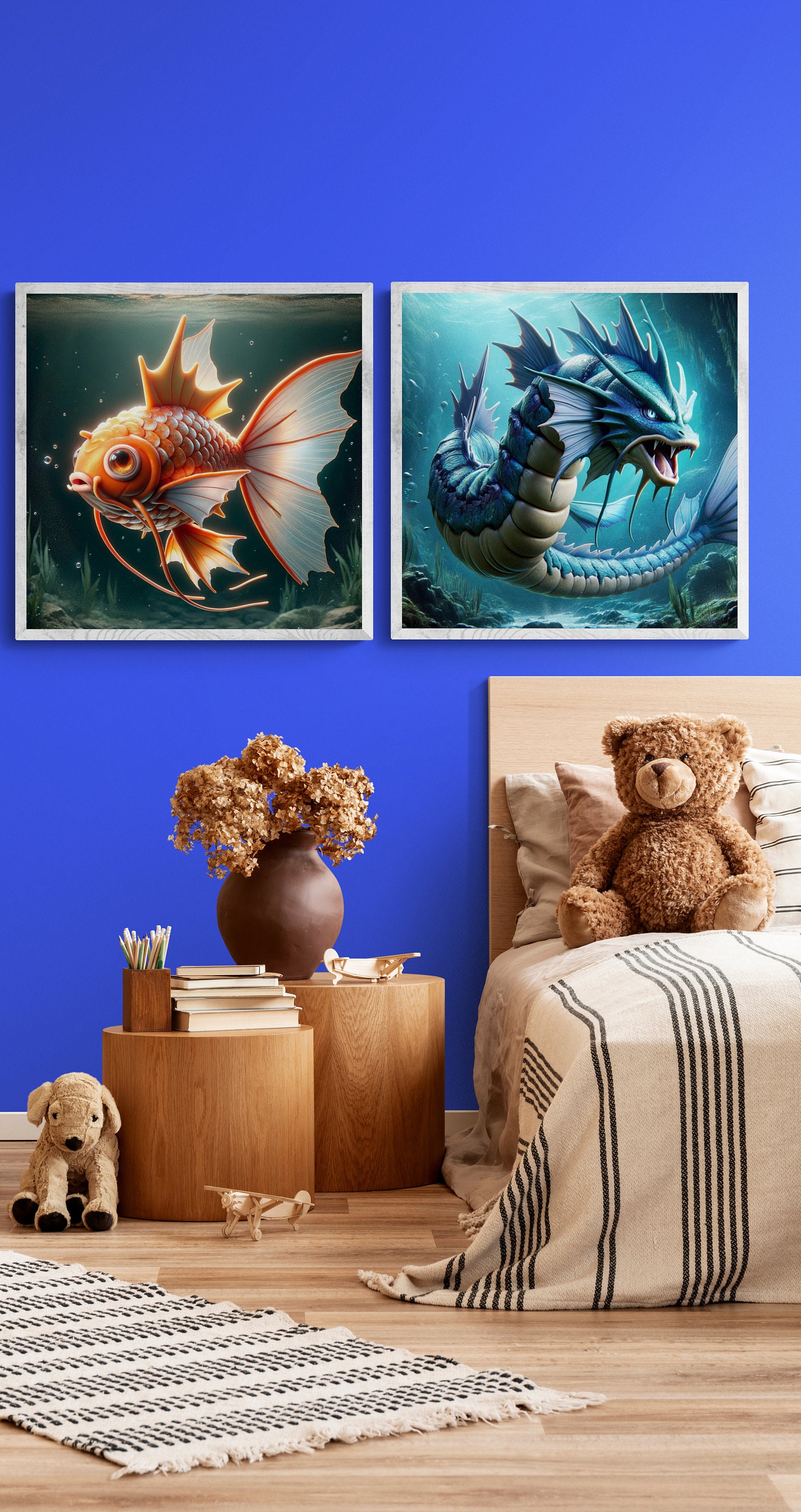 Realistic Pokemon Print Bundle 2 JPG, Magikarp and Gyarados, Kidsroom ...