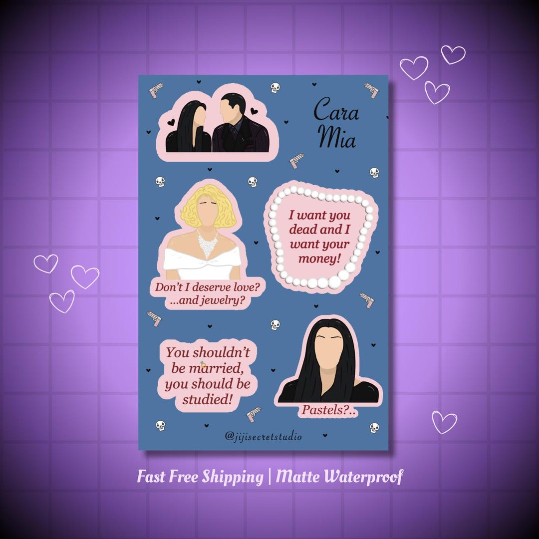Addams Family Sticker Sheet, Debbie, Spooky Gifts, Horror Fans ...
