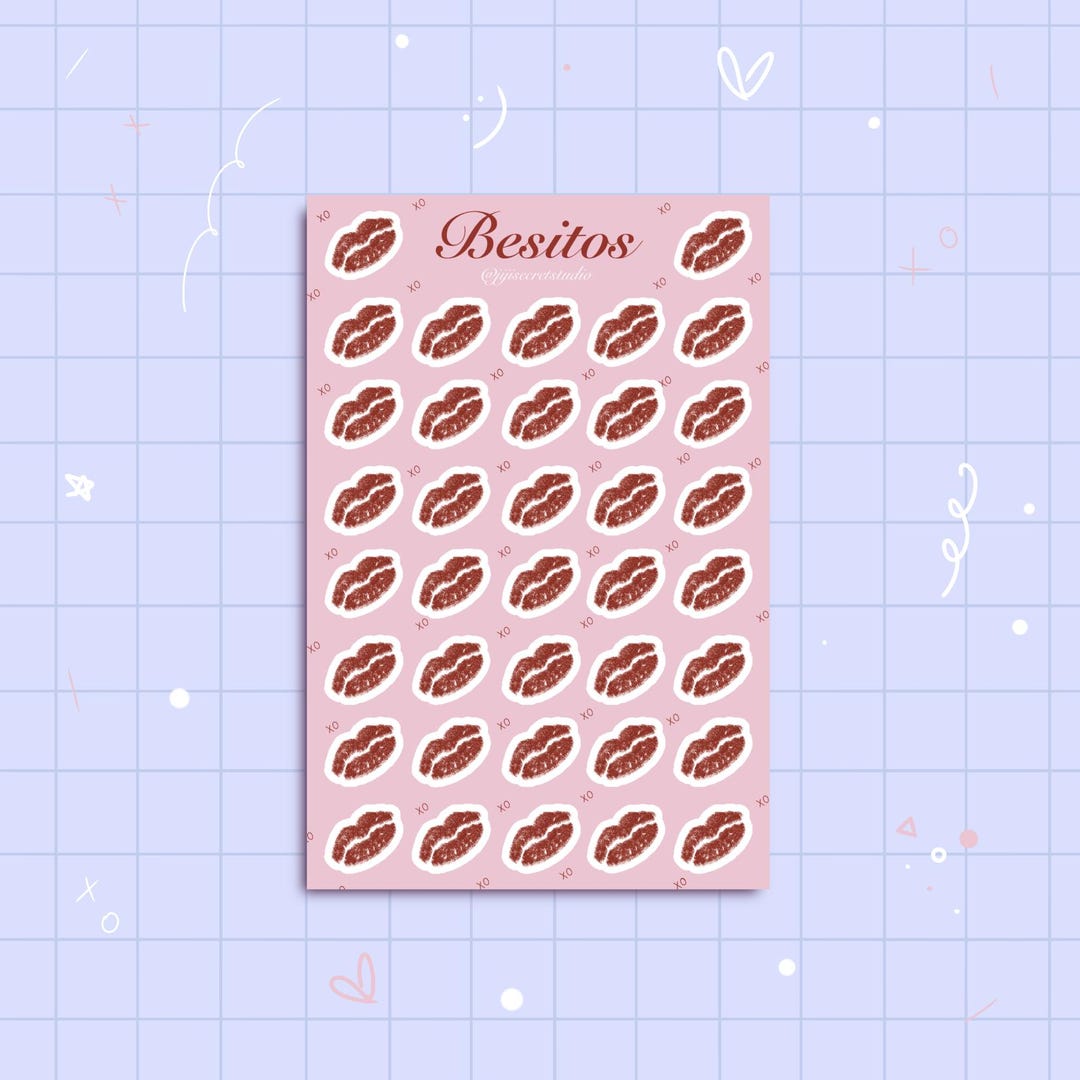 Besitos | Kisses | Valentine’s Day | Kiss Marks | Lipstick | Sticker ...