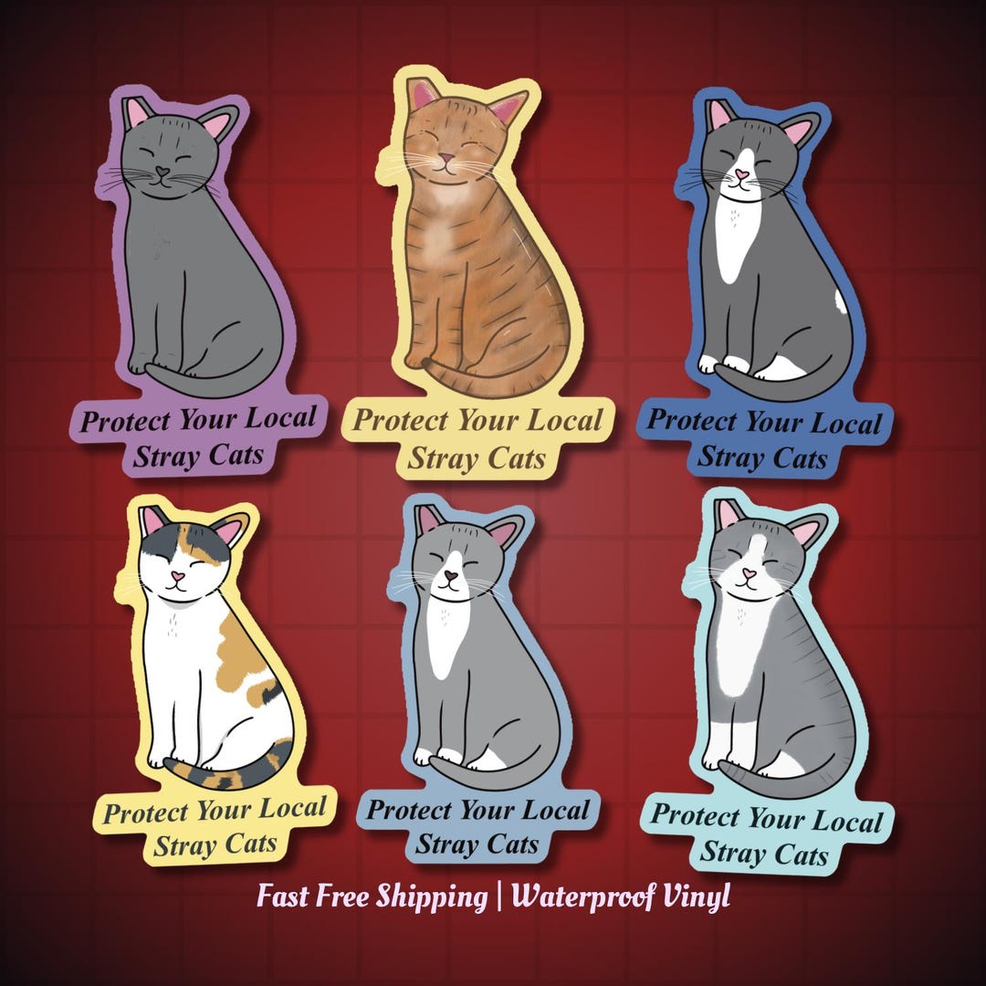 Protect Local Stray Cats Sticker: Waterproof Vinyl Decal - Etsy