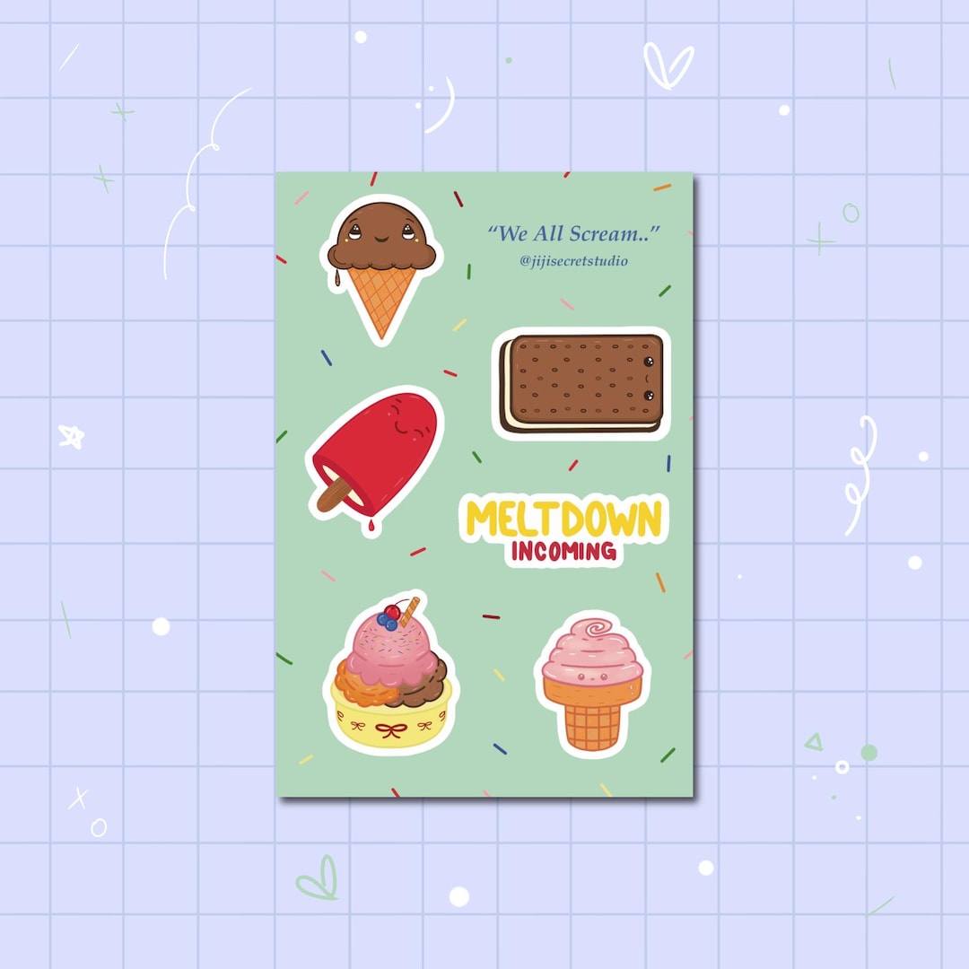 We All Scream.. Ice Cream Sticker Sheet - Etsy