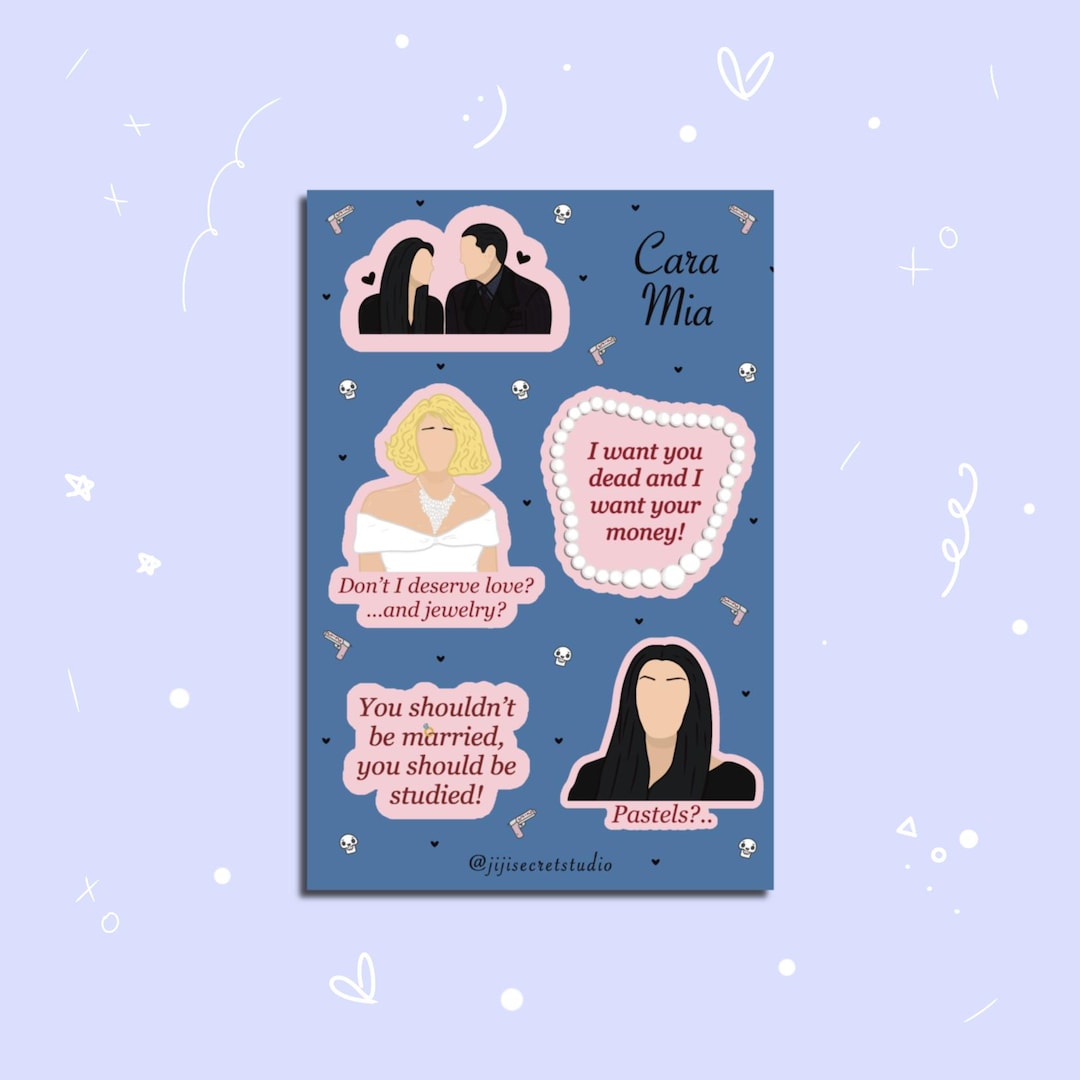 Cara Mia | Matte Sticker Sheet | Addams Family | Debbie | Halloween - Etsy