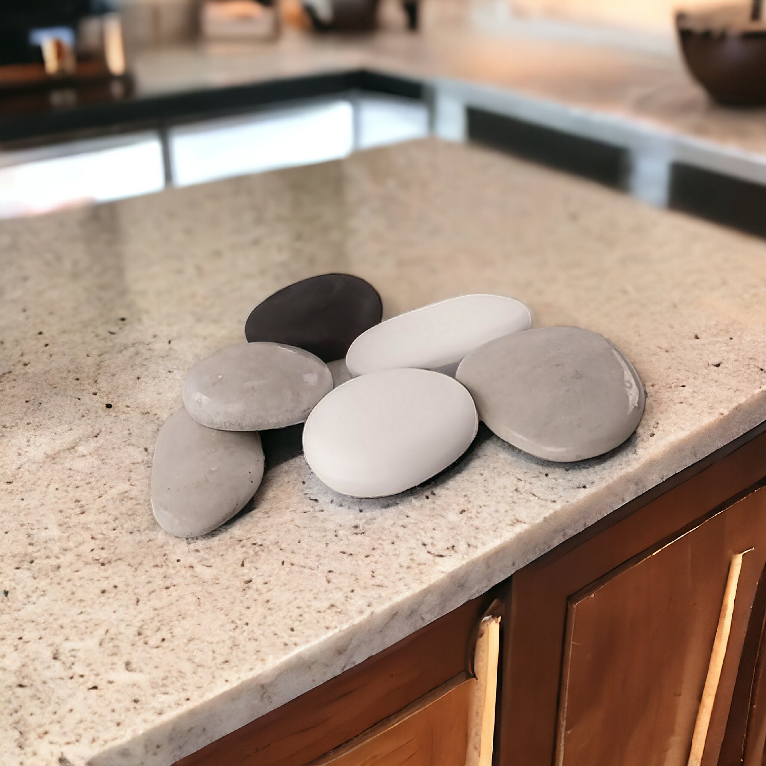 Dekostein, 6er-Set, weiß oder Wunschfarbe, klein, als Steine Deko ...