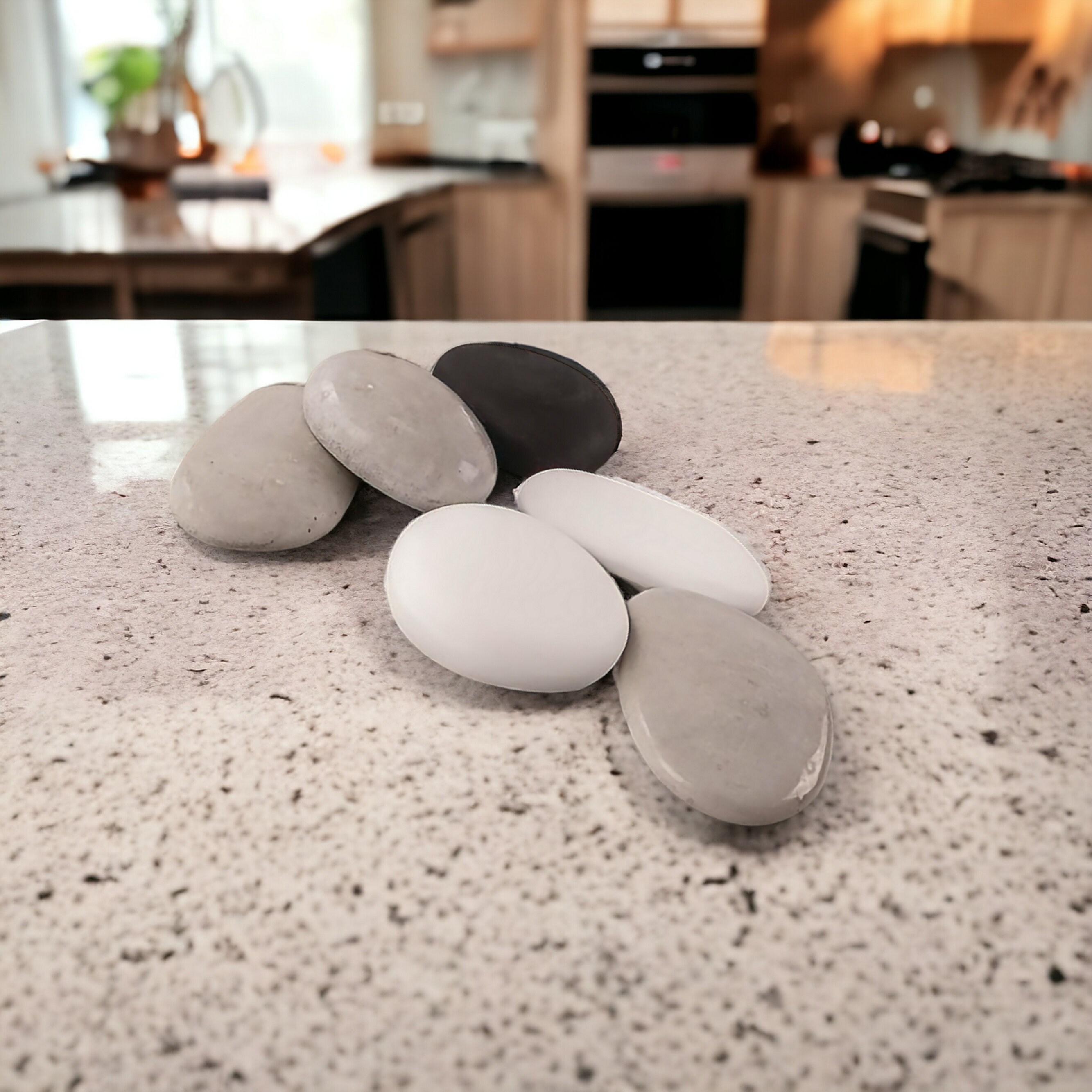 Dekostein, 6er-Set, weiß oder Wunschfarbe, klein, als Steine Deko ...