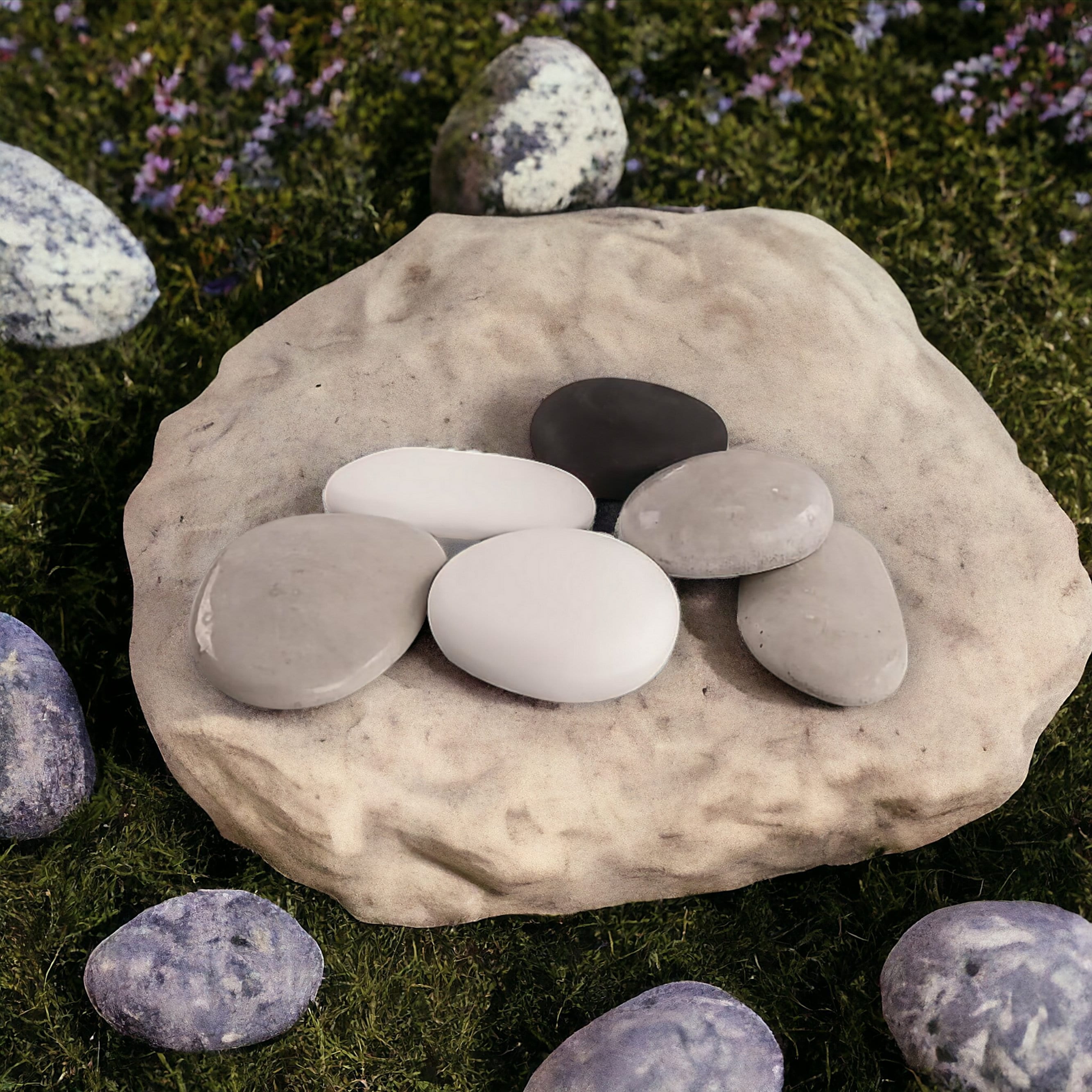 Dekostein, 6er-Set, schwarz oder Wunschfarbe, klein, als Steine Deko ...