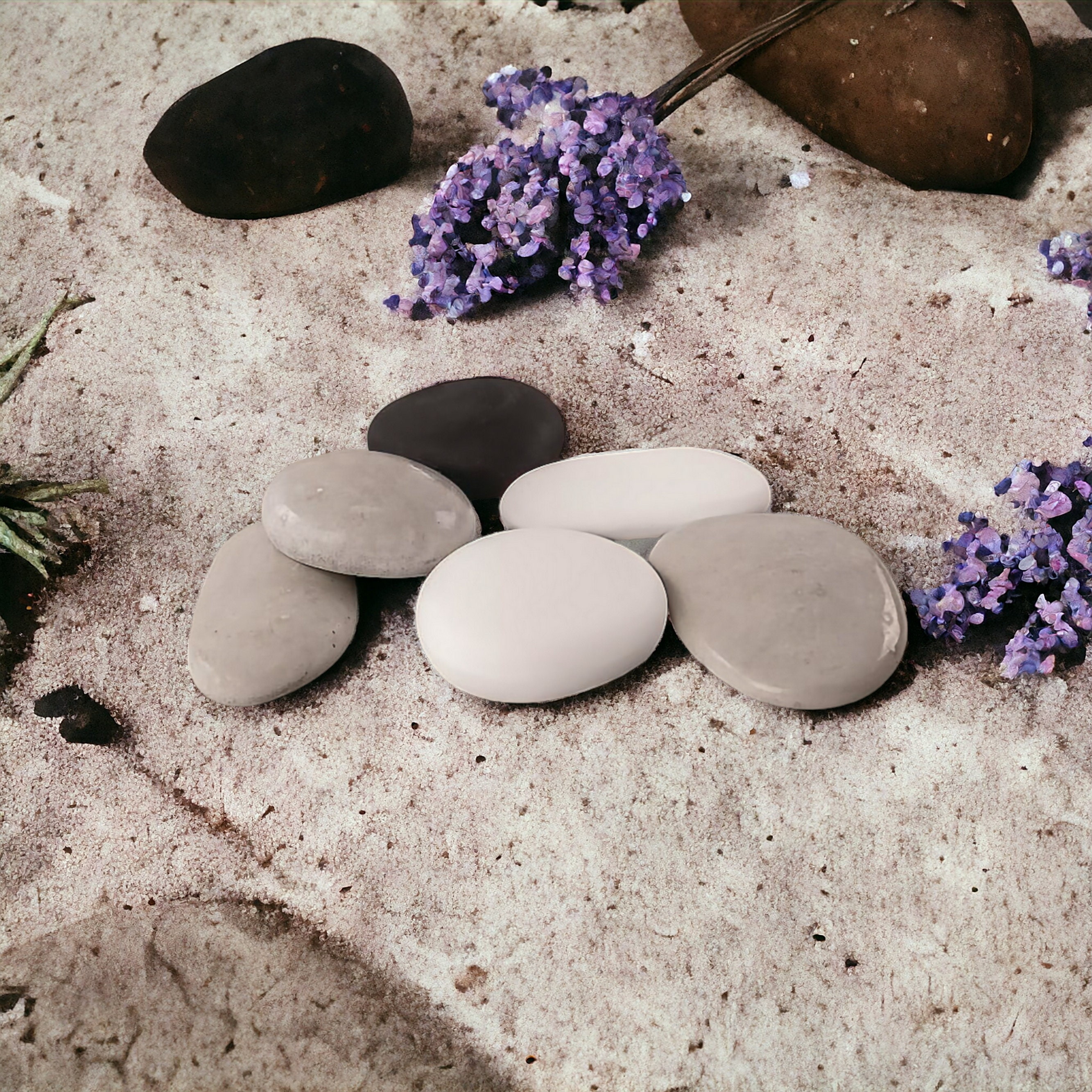 Dekostein, 6er-Set, weiß oder Wunschfarbe, klein, als Steine Deko ...