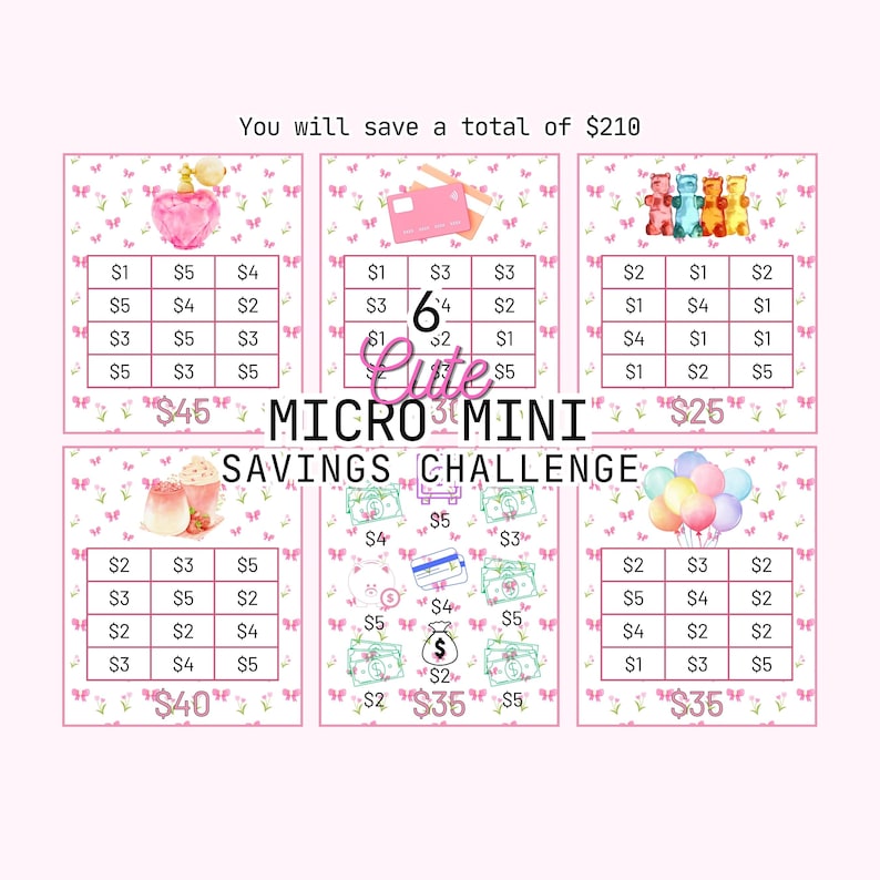 Mini Savings Challenges, Cash Stuffing, Digital, Low Budget - Etsy
