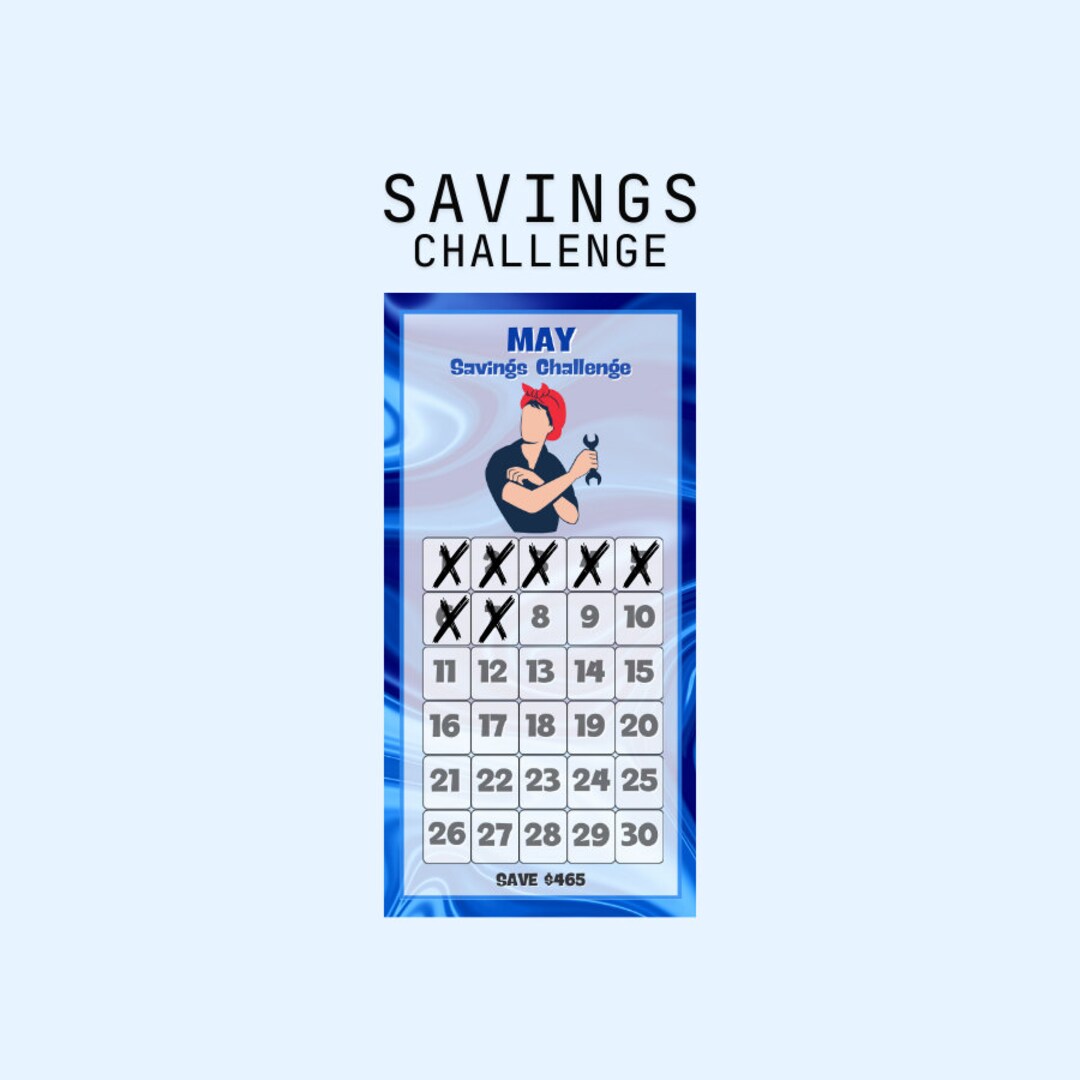 May Monthly Savings Save the Dollar Amount Matching the Date | A6 ...