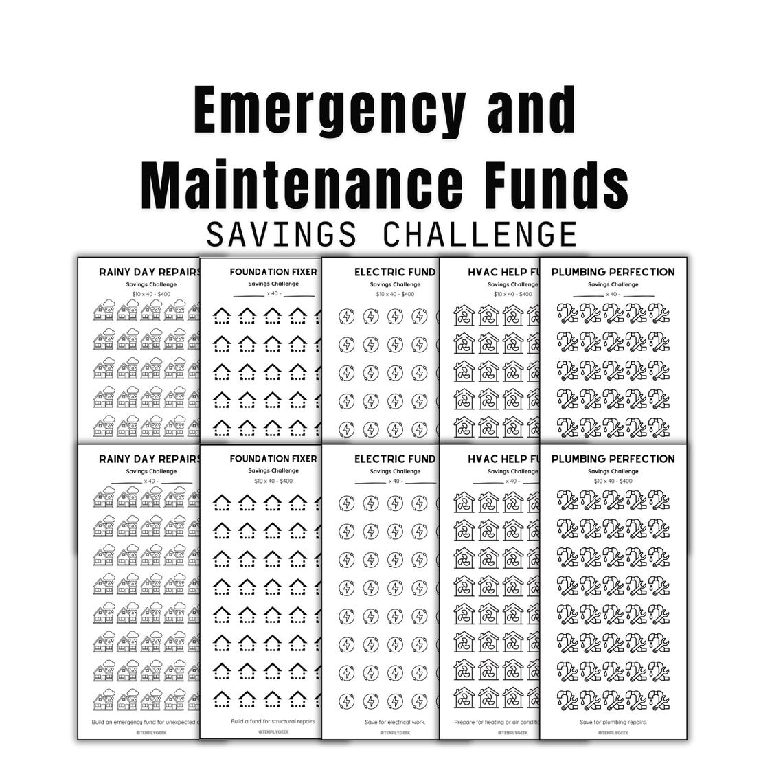 5 Emergency and Maintenance Funds Printable for Cash Stuffing | A6 ...