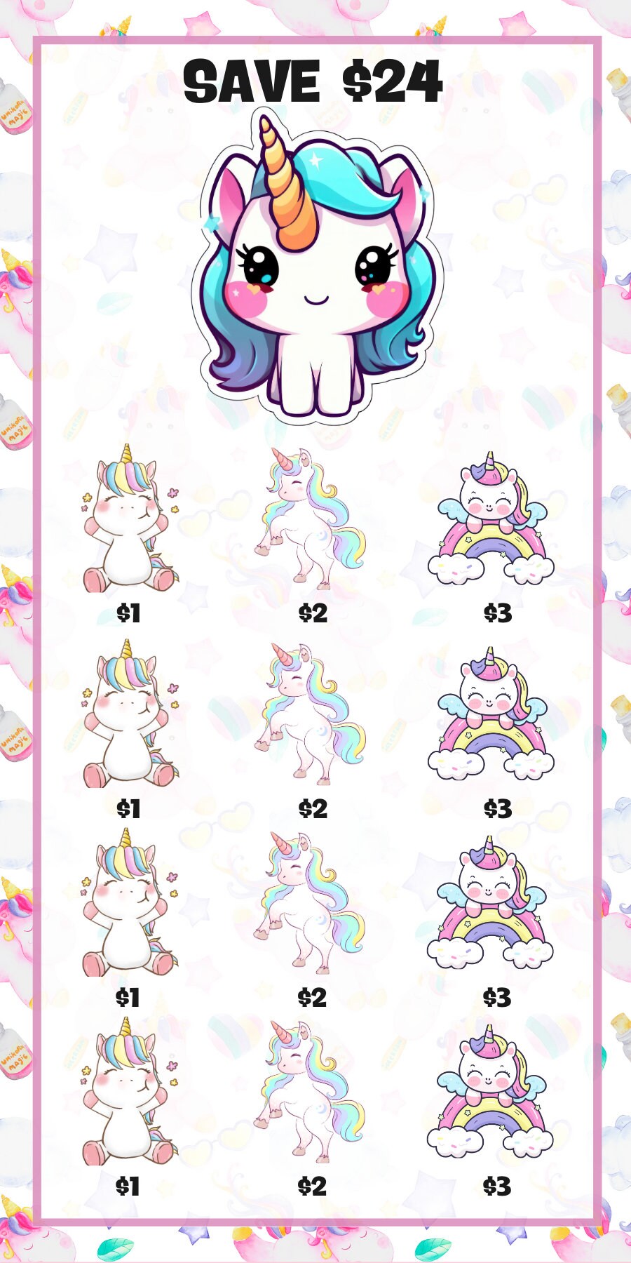 Mini Unicorn Savings Challenge | Printable for Cash Stuffing | Fits A6 ...