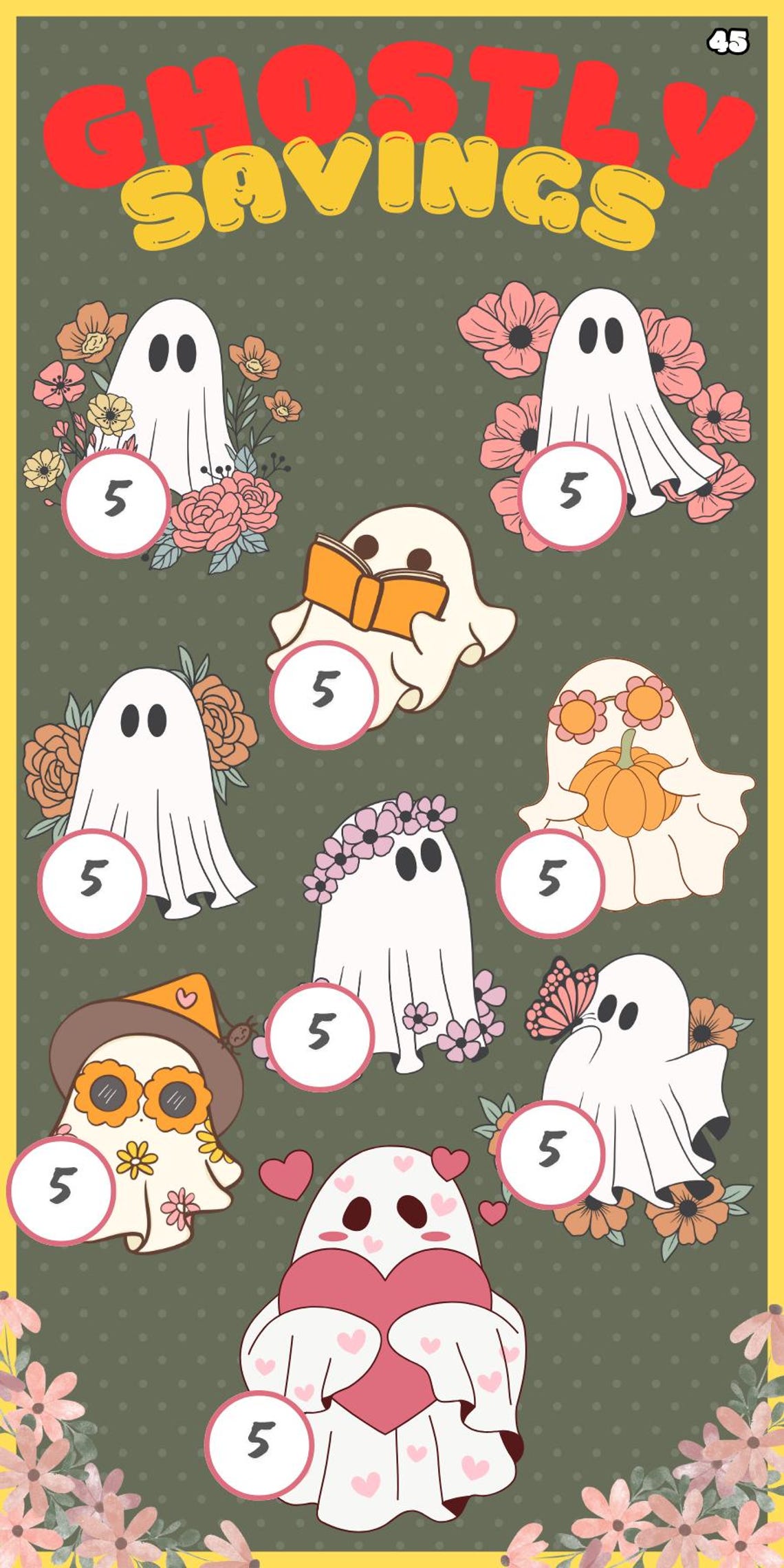 Cute Ghosts Savings | Printable | Cash Stuffing | A6 | Low Budget ...