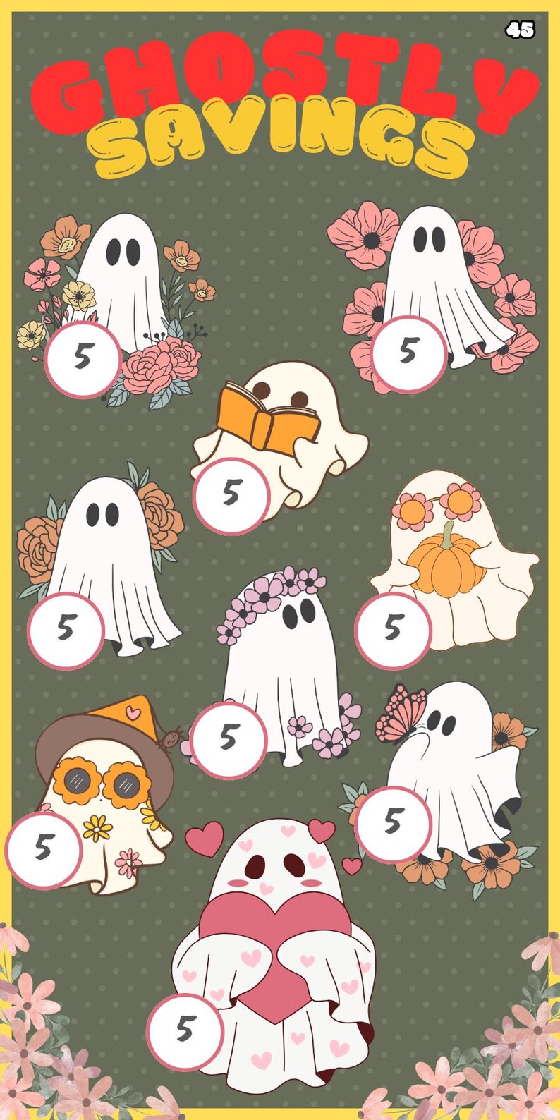 Cute Ghosts Savings | Printable | Cash Stuffing | A6 | Low Budget ...
